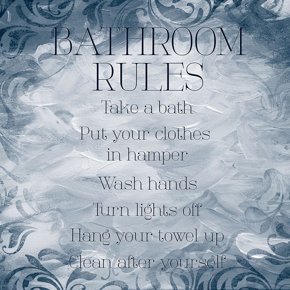 Trinx Patterned Bath Rules Poster Print By Mlli Villa (18 X 18) # MVSQ488A - Wayfair Canada